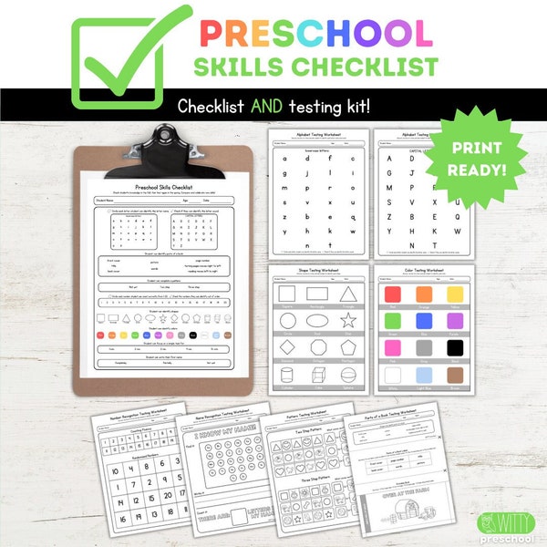 Preschool Assessment - Etsy