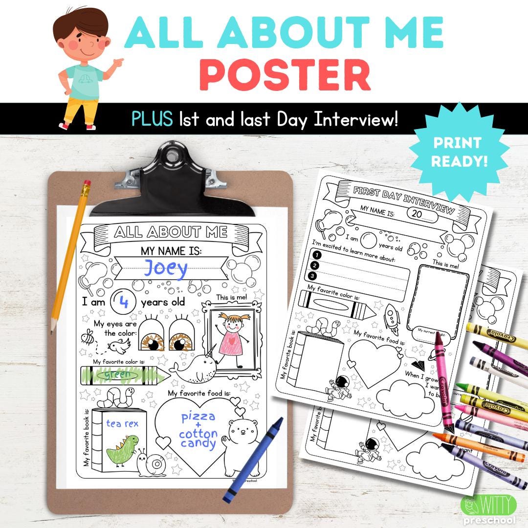 All About Me + First and Last Day Interview - Etsy
