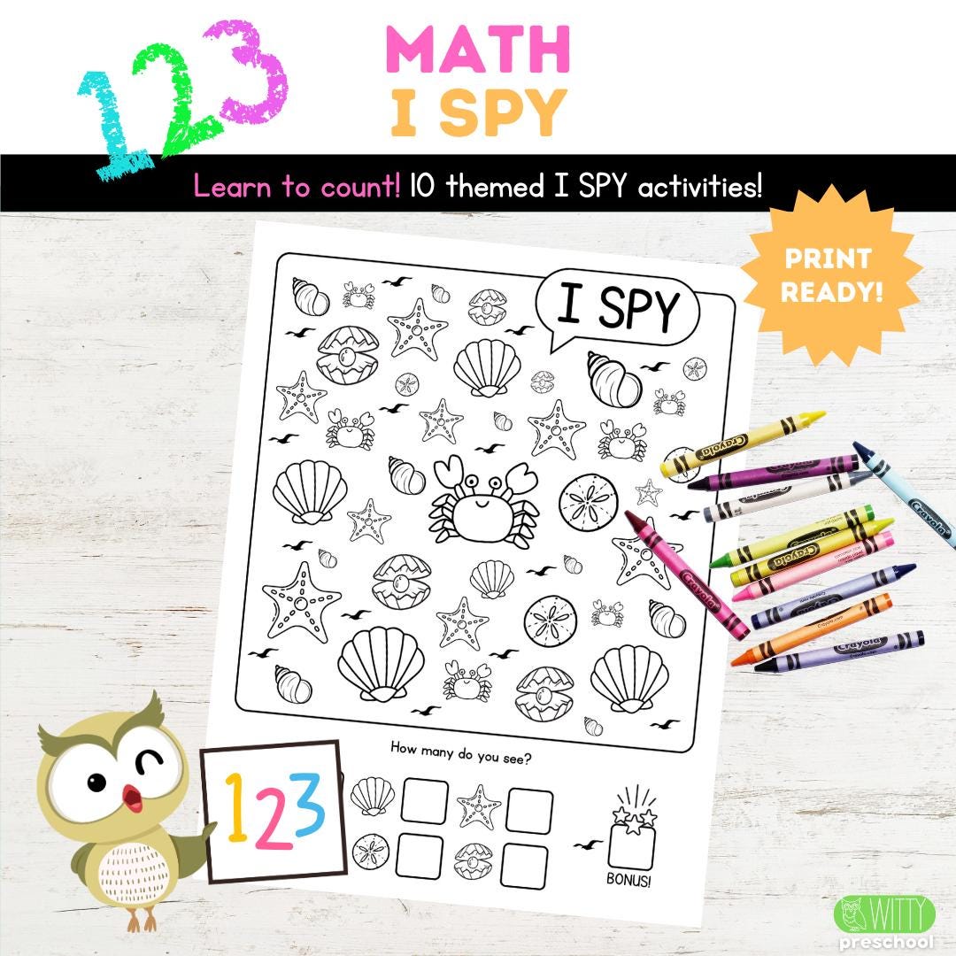 Printable I Spy Math Activities - Etsy