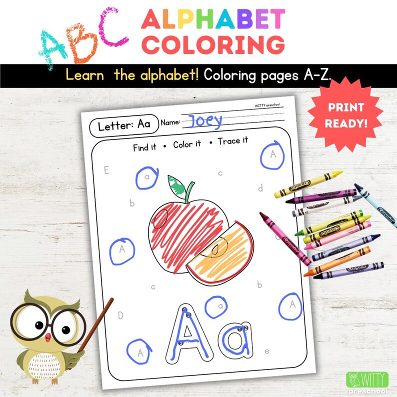 Printable Alphabet Coloring - Etsy