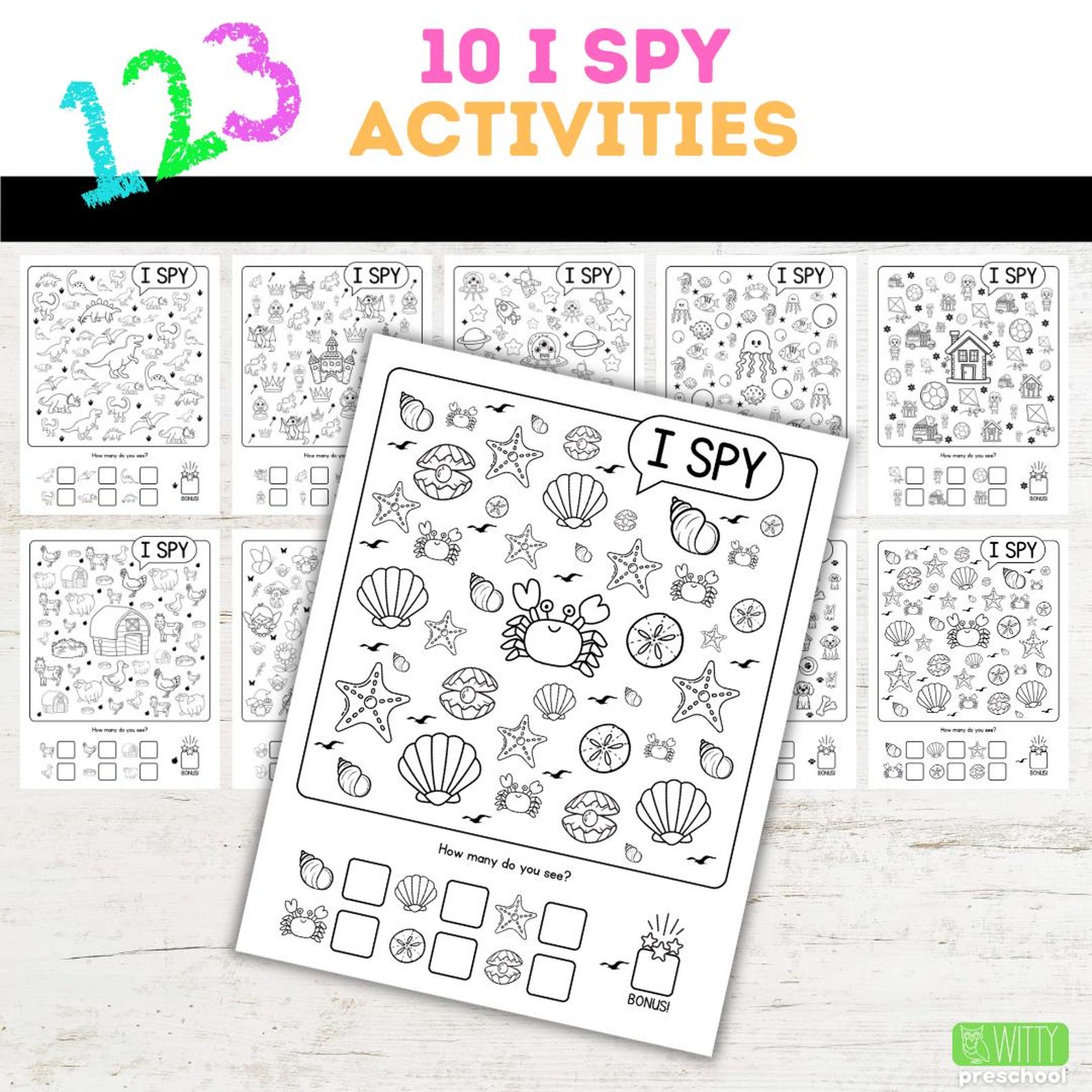 Printable I Spy Math Activities - Etsy