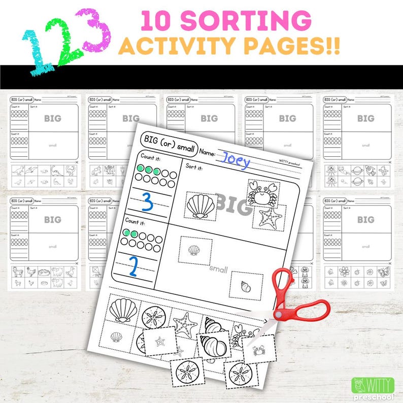 Printable Preschool Math Sorting - Etsy