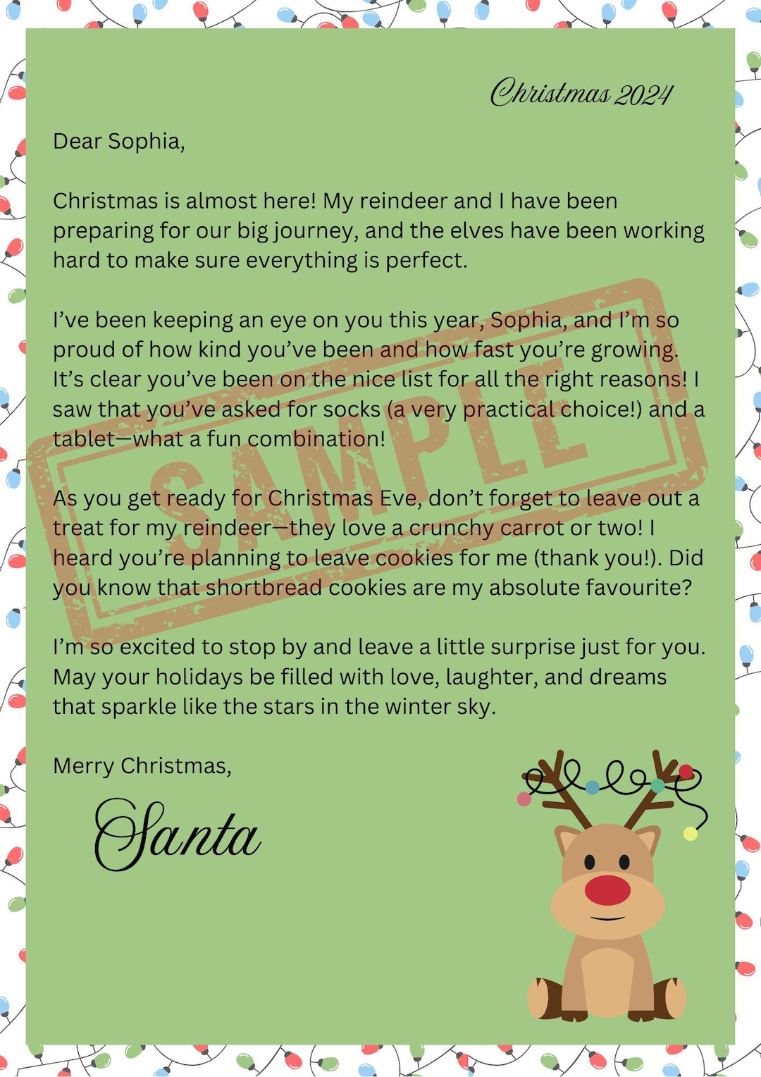 PERSONALIZED - Santa Response Letter - Etsy