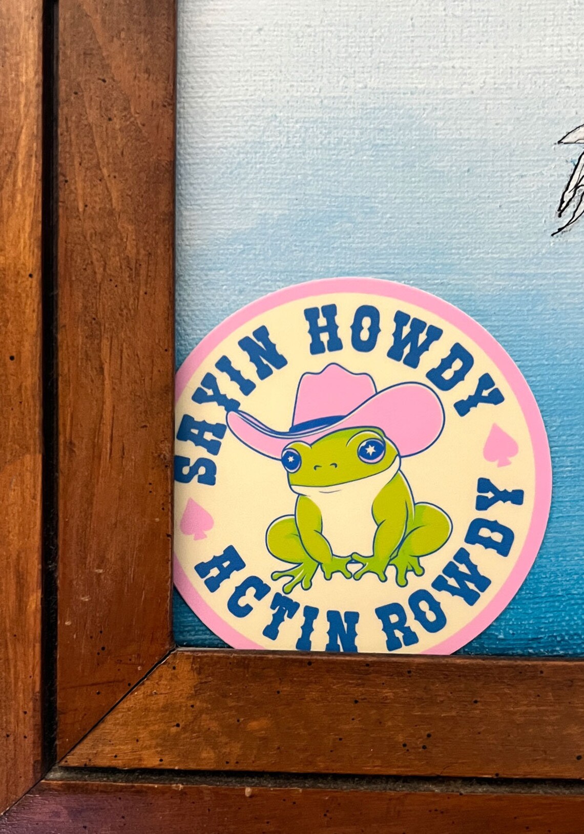 Howdy N' Rowdy Frog Vinyl Sticker: Cowgirl Western Decal - Etsy