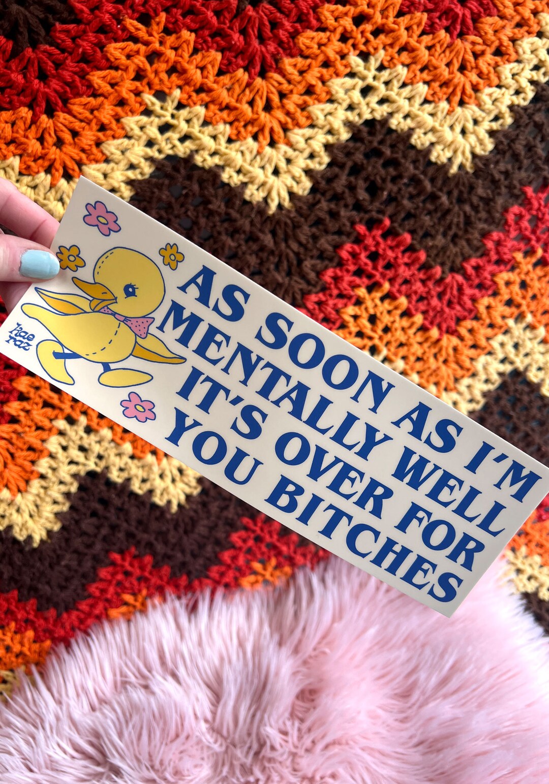 Mentally Well Duckie Bumper Sticker: Gen Z Funny Sticker - Etsy