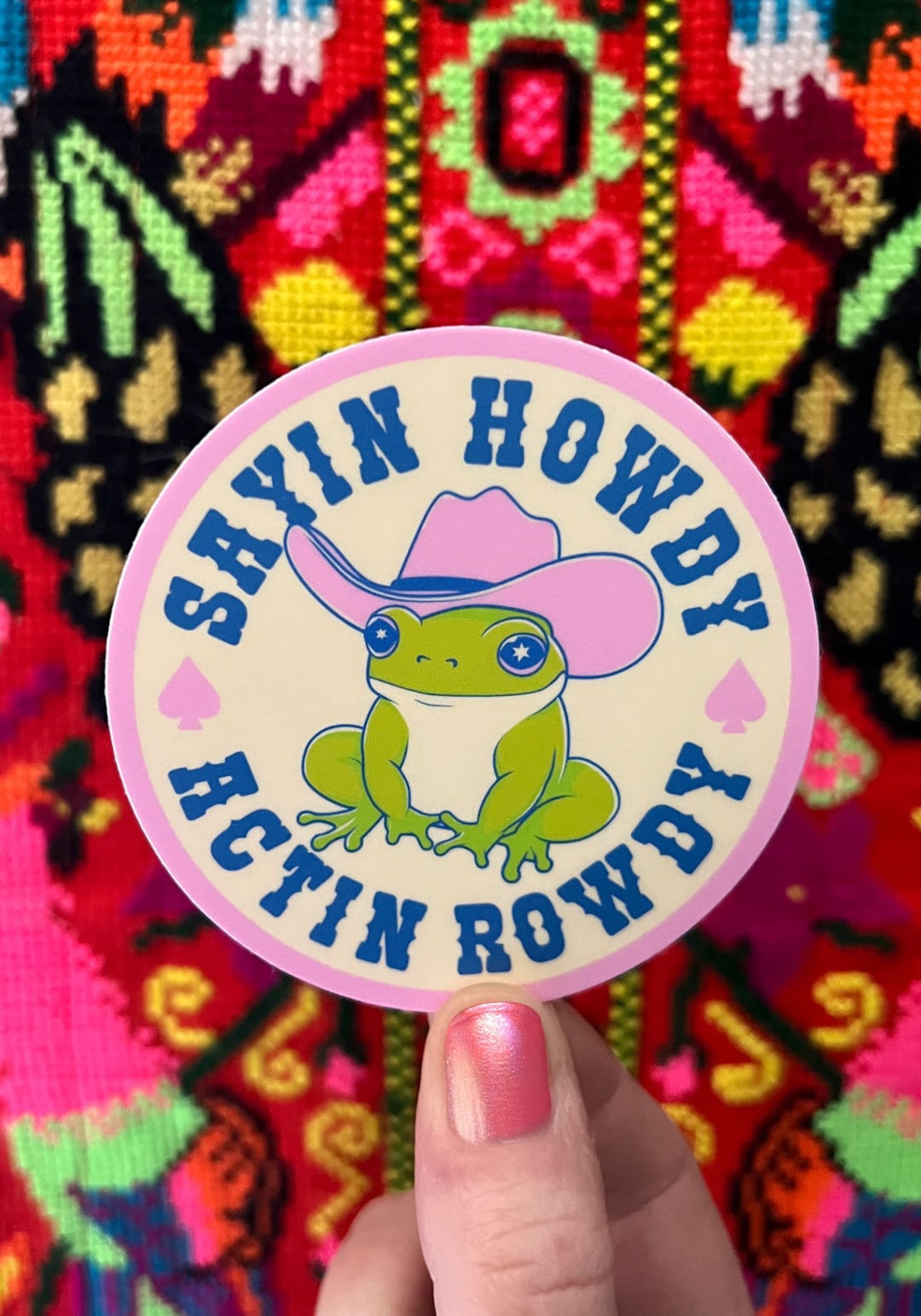 Howdy N' Rowdy Frog Vinyl Sticker, Cowgirl Stickers, Frog Lover Gift ...