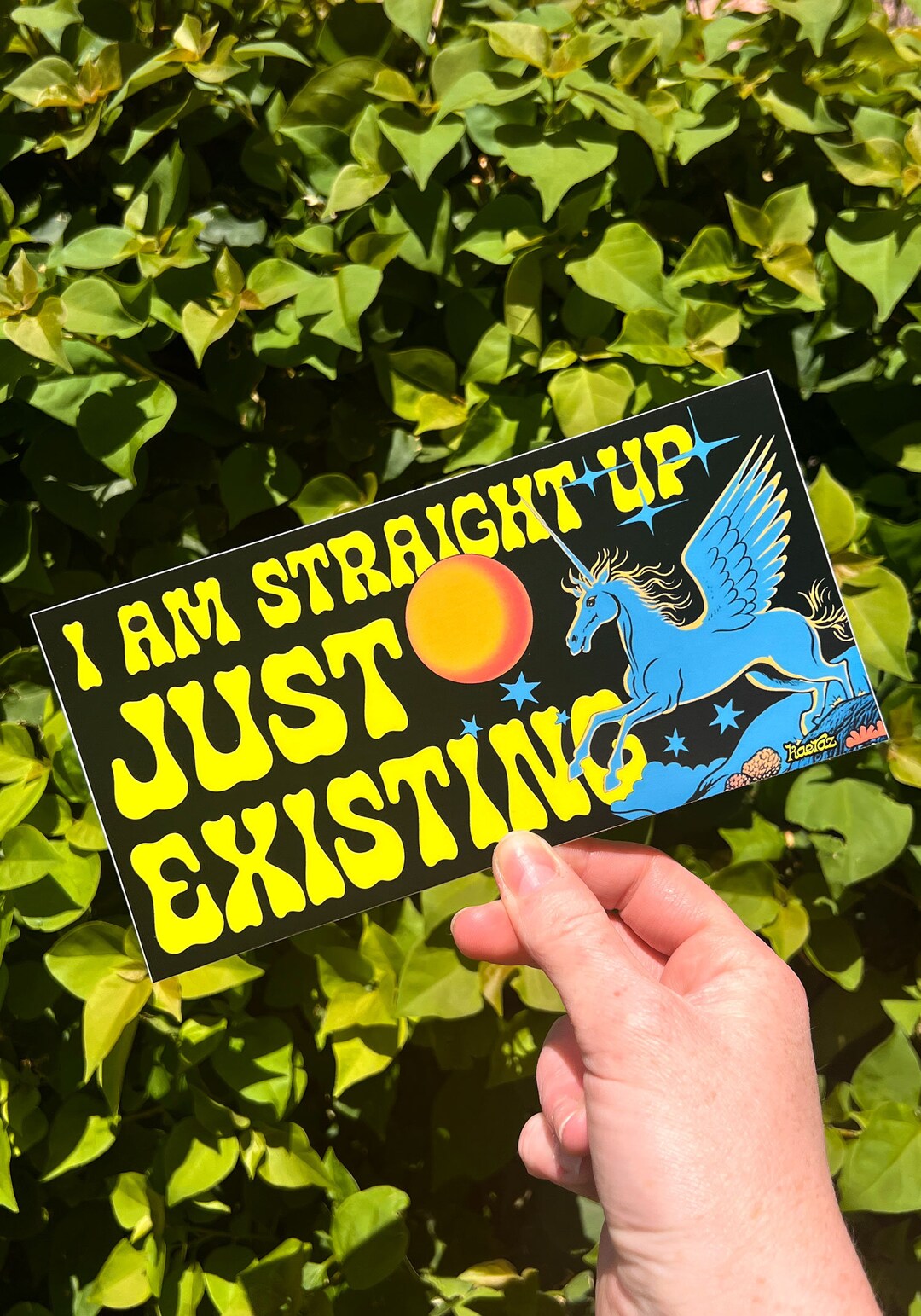 Just Existing Unicorn Bumper Sticker: Gen Z Existential Humor - Etsy