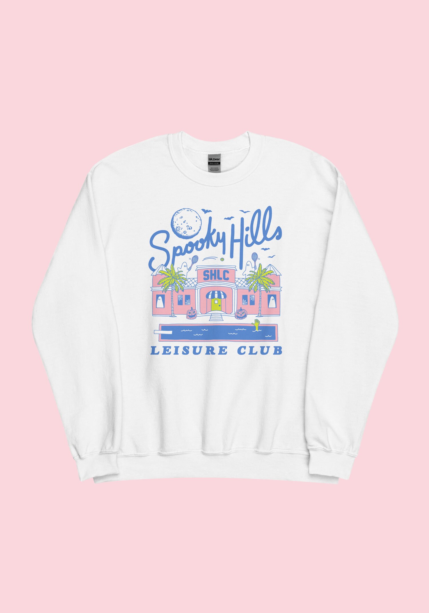 Spooky Hills Leisure Club Sweatshirt: Retro Halloween Ghost Graphic - Etsy