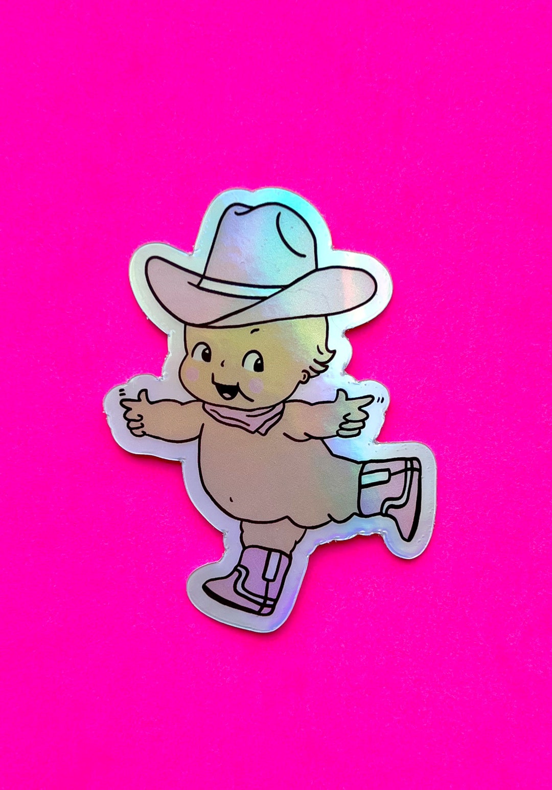 Cowpoke Kewtie Hologram Sticker, Cowgirl Stickers, Kewpie Sticker ...
