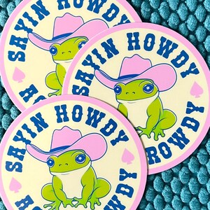 Howdy N' Rowdy Frog Vinyl Sticker: Cowgirl Western Decal - Etsy
