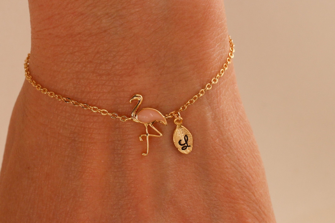 Flamingo Charm Bracelet. Flamingo Necklace. Flamingo Jewelry. Animal ...