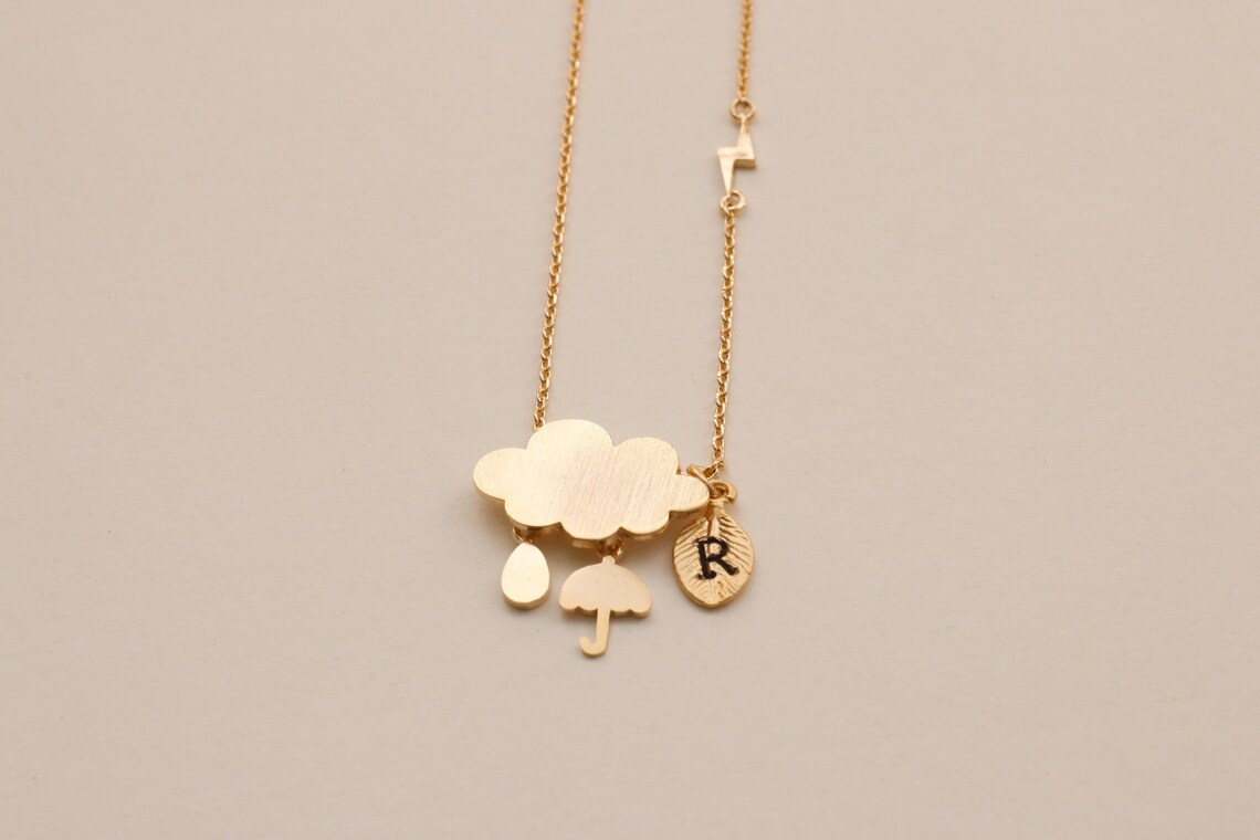 Cloud Rain Necklace. Cloud Rain Jewelry. Custom Necklace. | Etsy