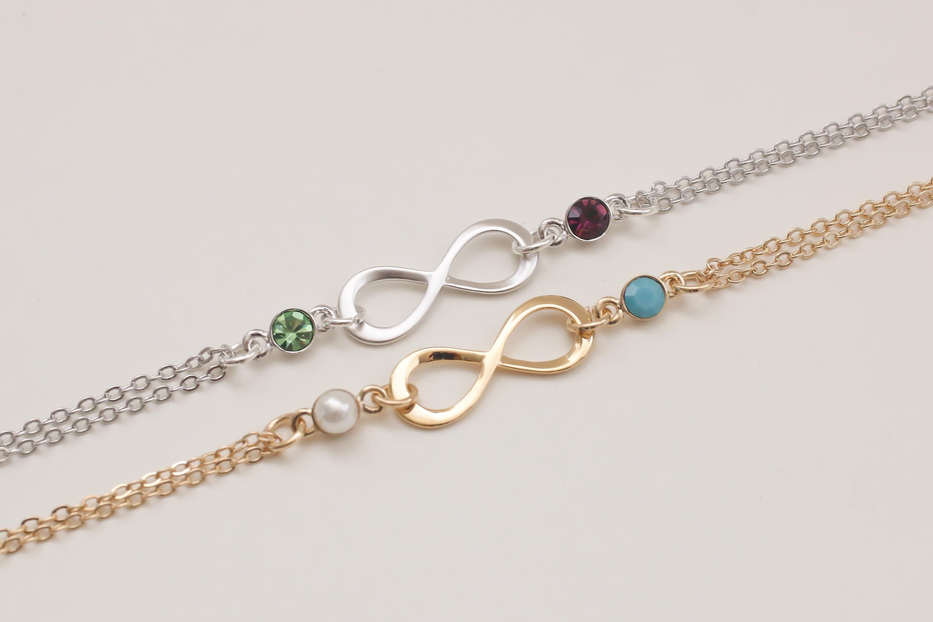 Infinity Birthstone Bracelet. Infinity Jewelry. Custom | Etsy