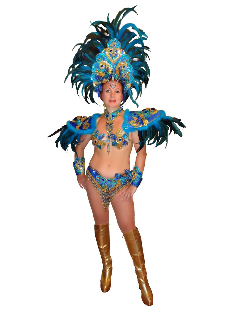 Samba Brazilian Double Blue Rio Carnival SAMBA Dance COSTUME Bikini ...
