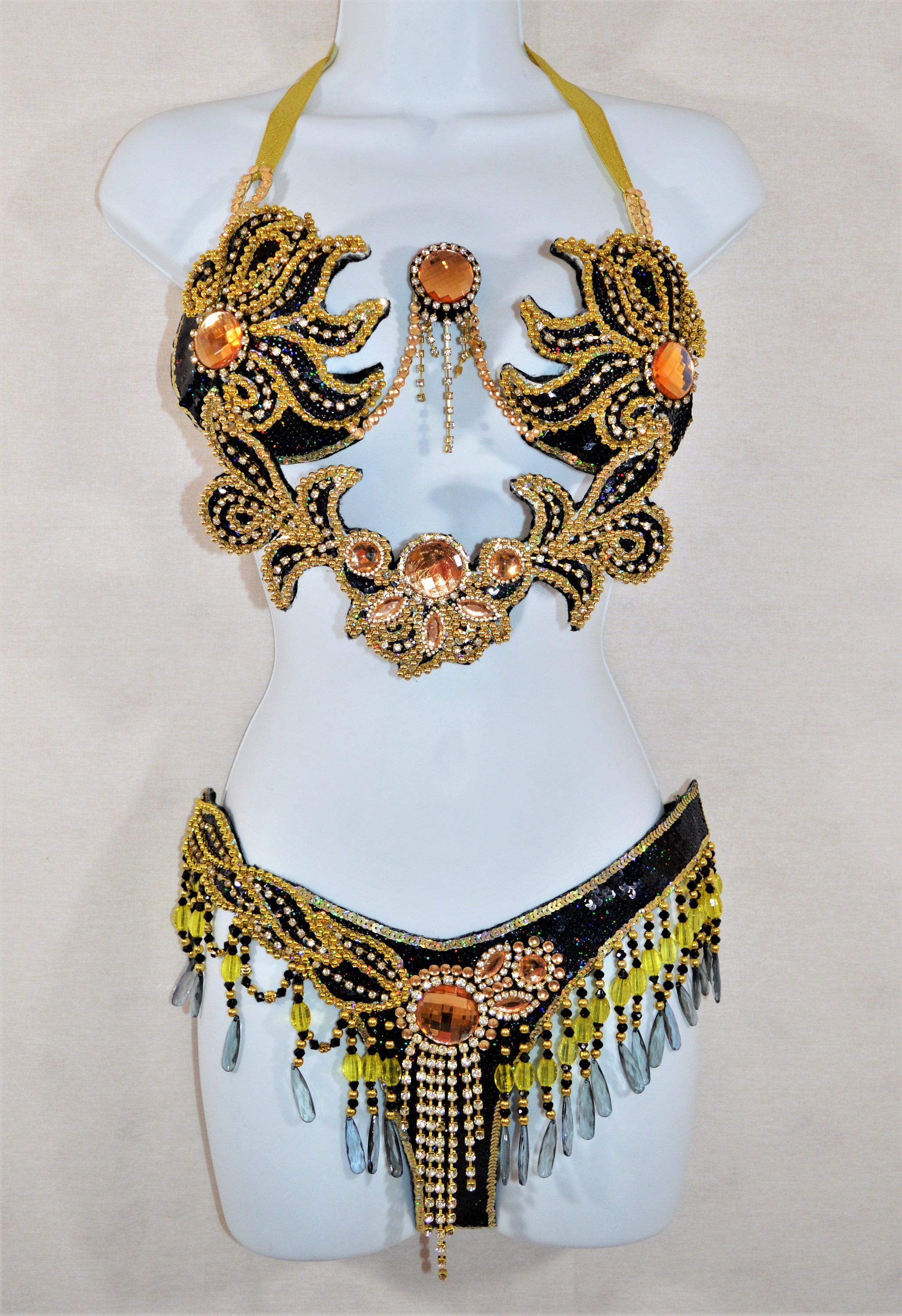 Samba Black Gold Brazilian Rio Carnival SAMBA Dance COSTUME - Etsy