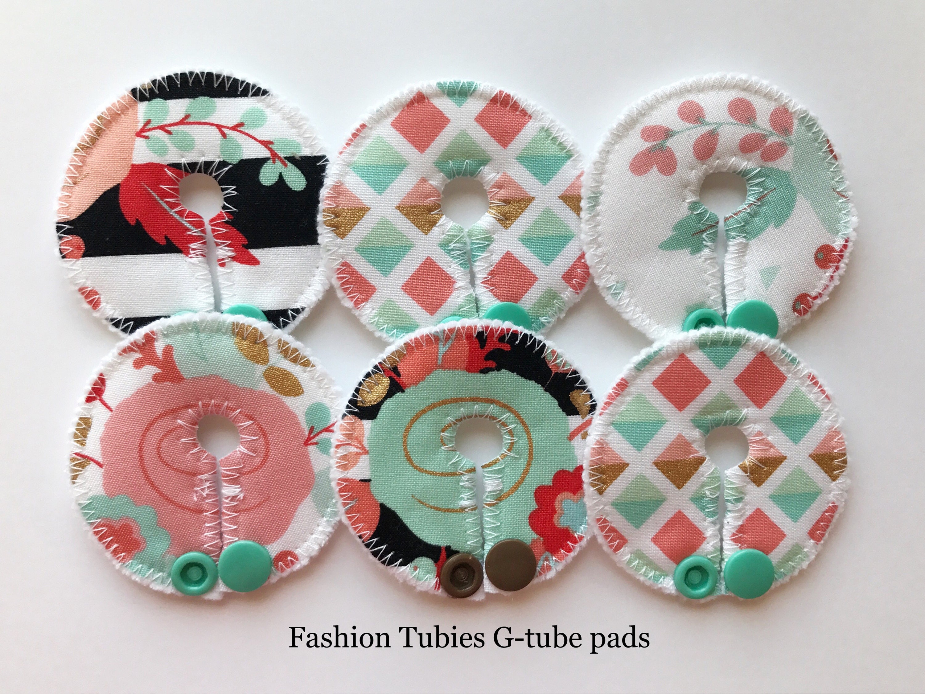 Set of 6 G tube pads / gtube pads / g-tube pads / gtube covers | Etsy