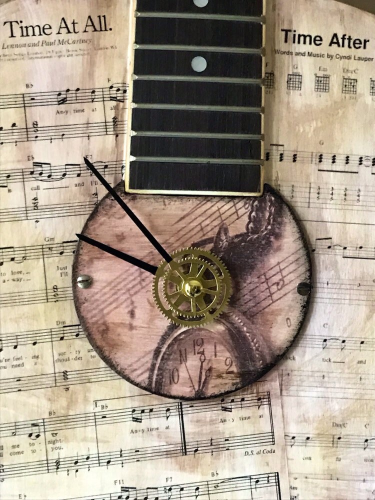 Time Steampunk Full Size Acoustic Guitar Clock Art Piece - Etsy