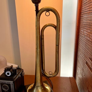 Repurposed Brass Toned Boy Scouts Bugle Table Lamp With an Edison ...