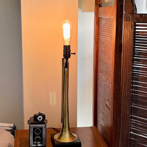 Repurposed Brass Toned Boy Scouts Bugle Table Lamp With an Edison ...