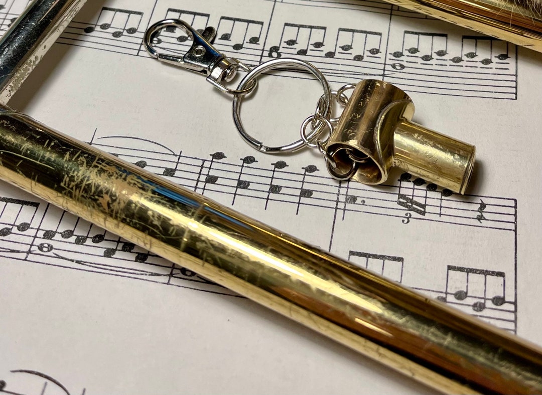 Trombone Slide Keychain, Upcycled Trombone Gift, Band Teacher Gift ...