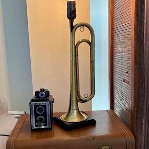 Repurposed Brass Toned Boy Scouts Bugle Table Lamp With an Edison ...