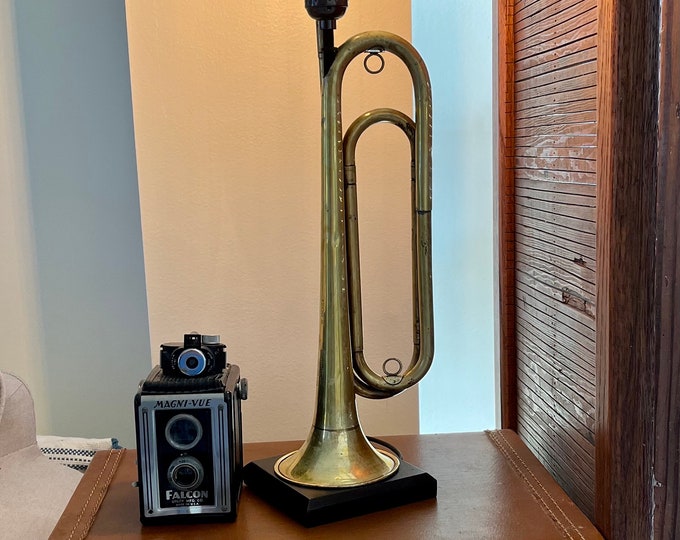 Repurposed Brass Toned Boy Scouts Bugle Table Lamp With an Edison ...