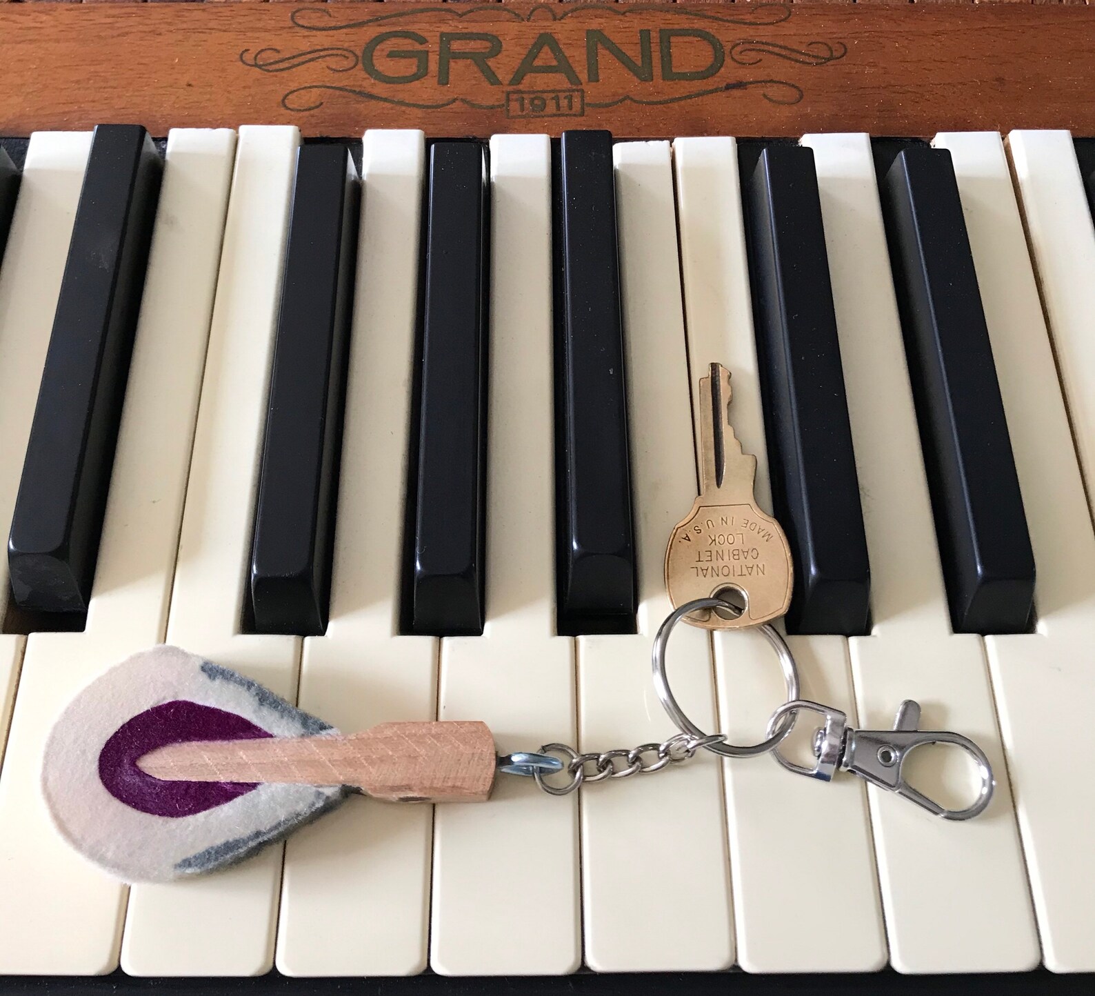 Handmade piano hammer key chain reusing antique & vintage | Etsy