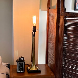 Repurposed Brass Toned Boy Scouts Bugle Table Lamp With an Edison ...