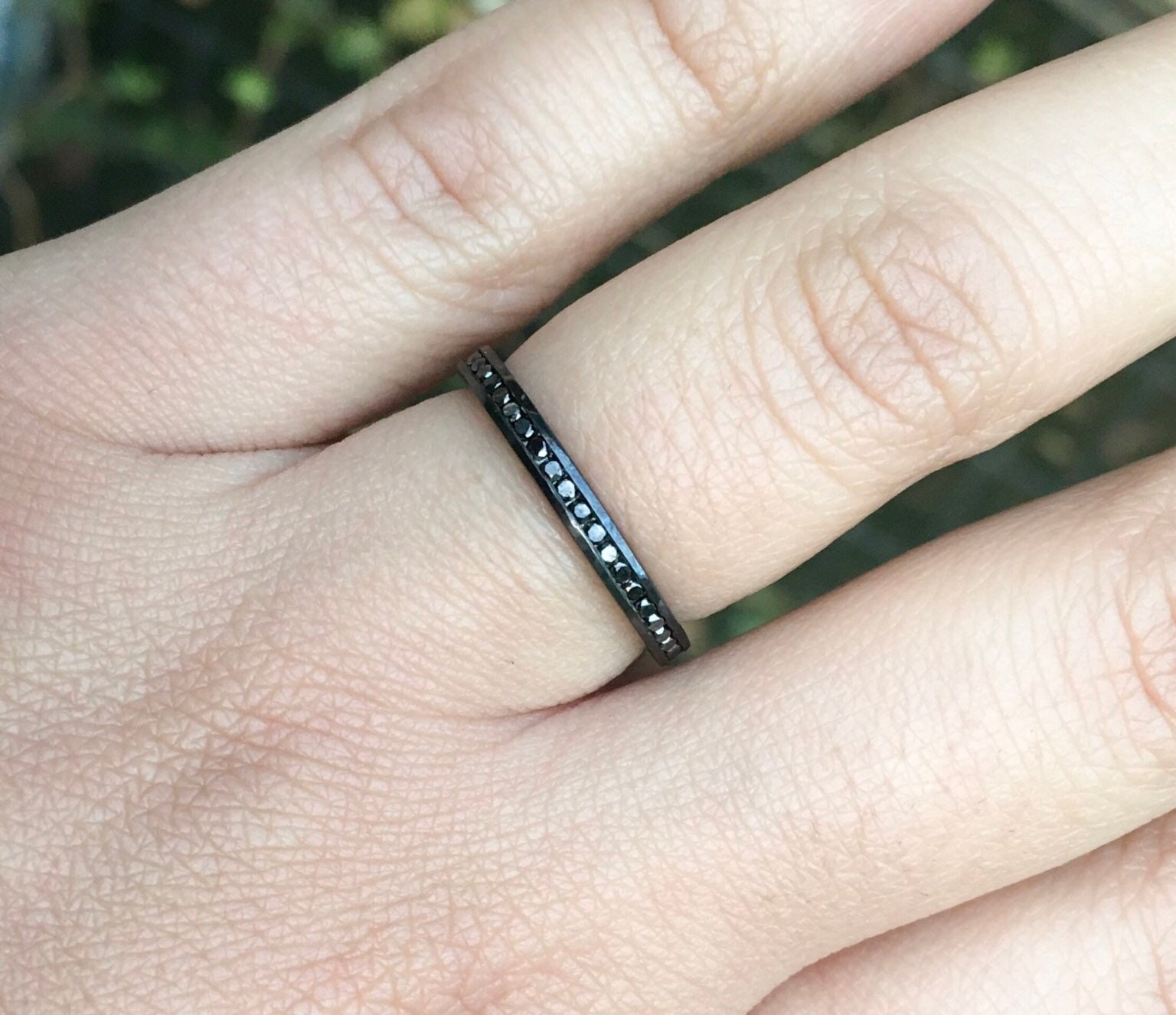 Black Diamond With Black Rhodium Full Eternity Ring/ - Etsy