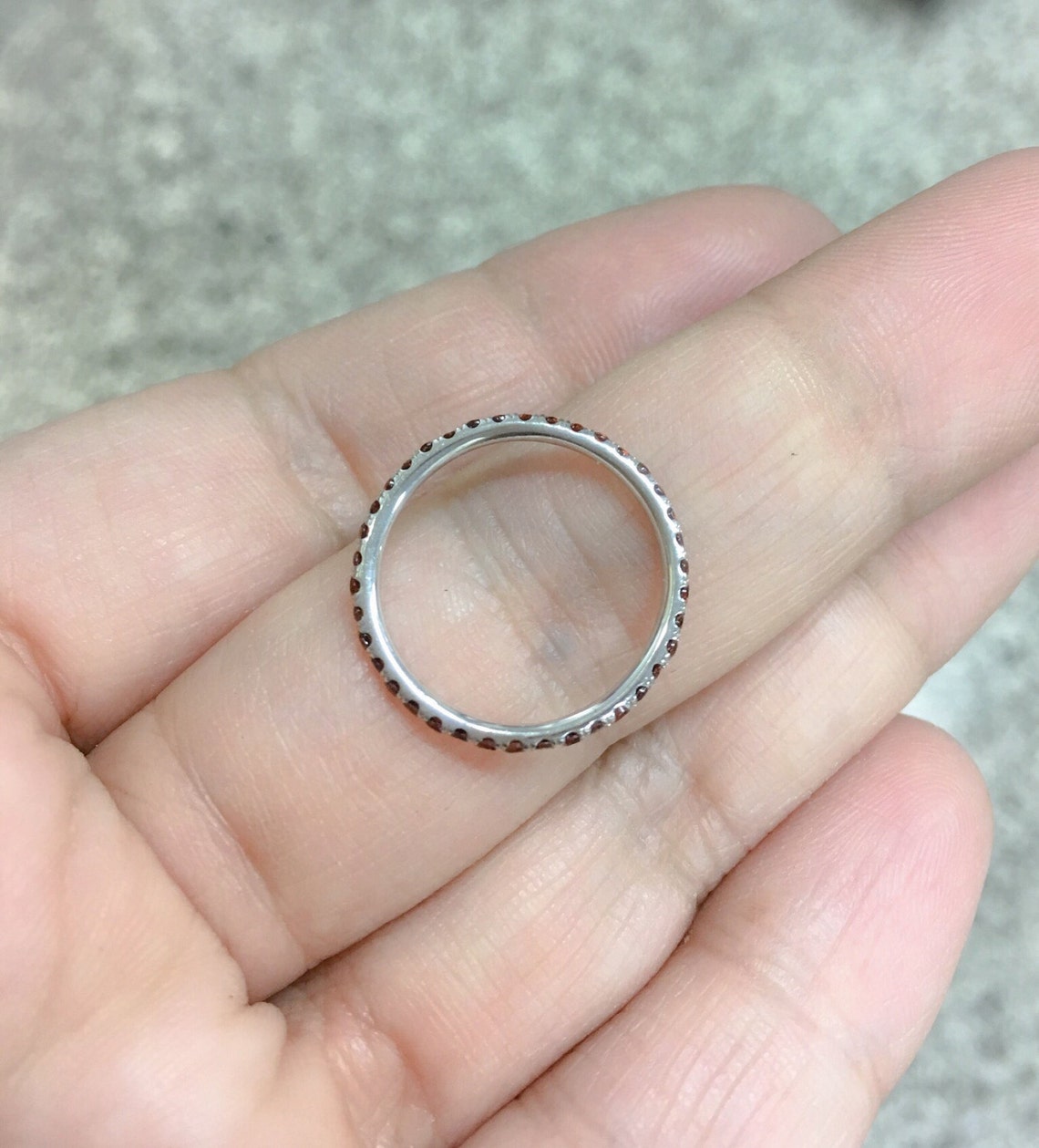 Garnet Full Eternity Ring/ 1.5mm Pave Garnet Eternity Wedding - Etsy