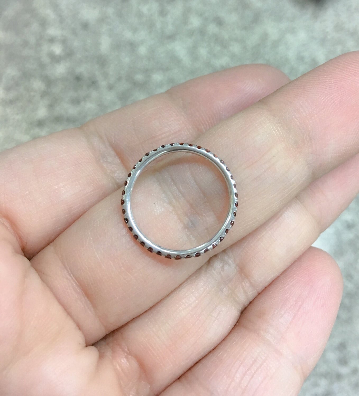 Garnet Full Eternity Ring/ 1.5mm Pave Garnet Eternity Wedding - Etsy