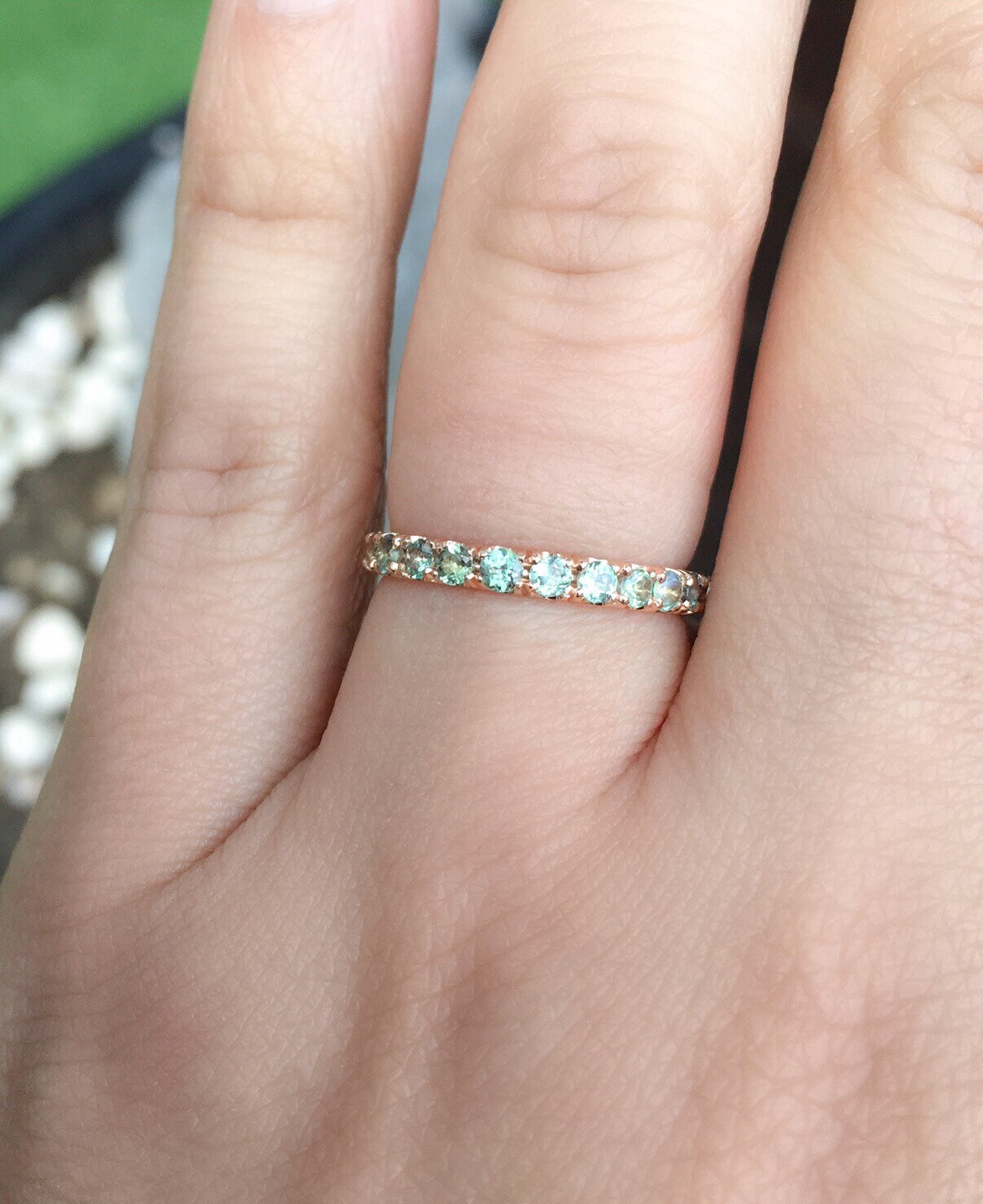 Alexandrite Ring Pave Full Eternity Alexandrite Band 2.3mm Alexandrite ...