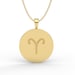 ARIES Zodiac Coin Necklace/ 18mm Horoscope Sign Round Disk Medallion ...