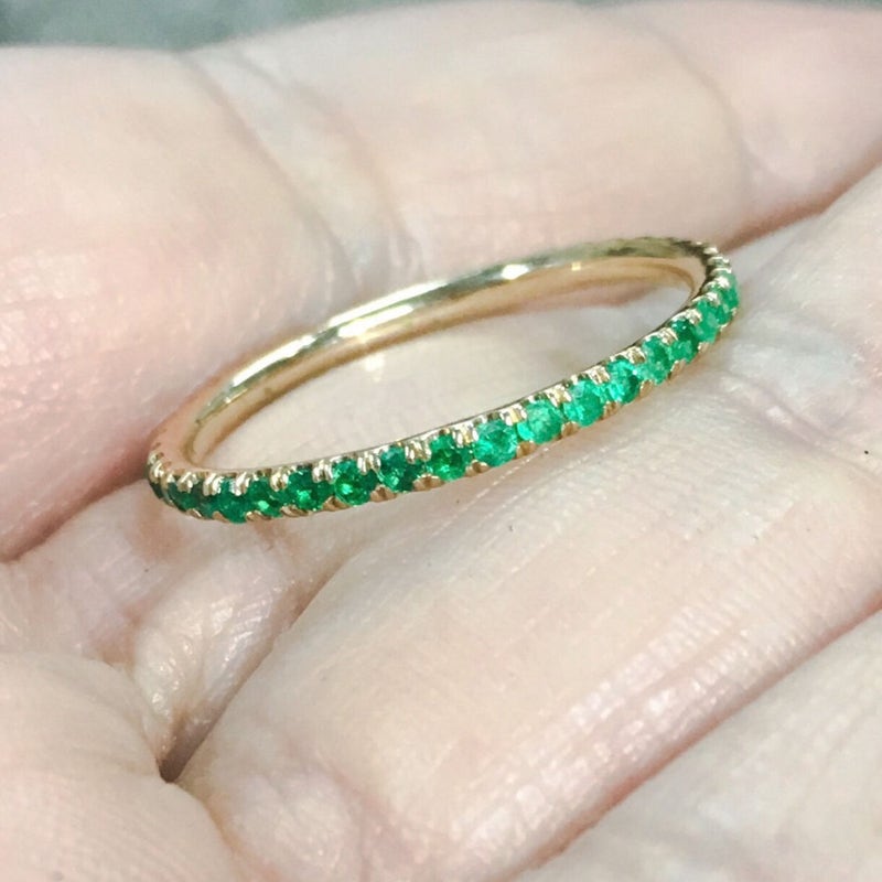 Emerald Eternity Band - Etsy