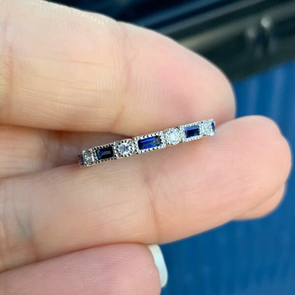 Sapphire Stack Ring - Etsy