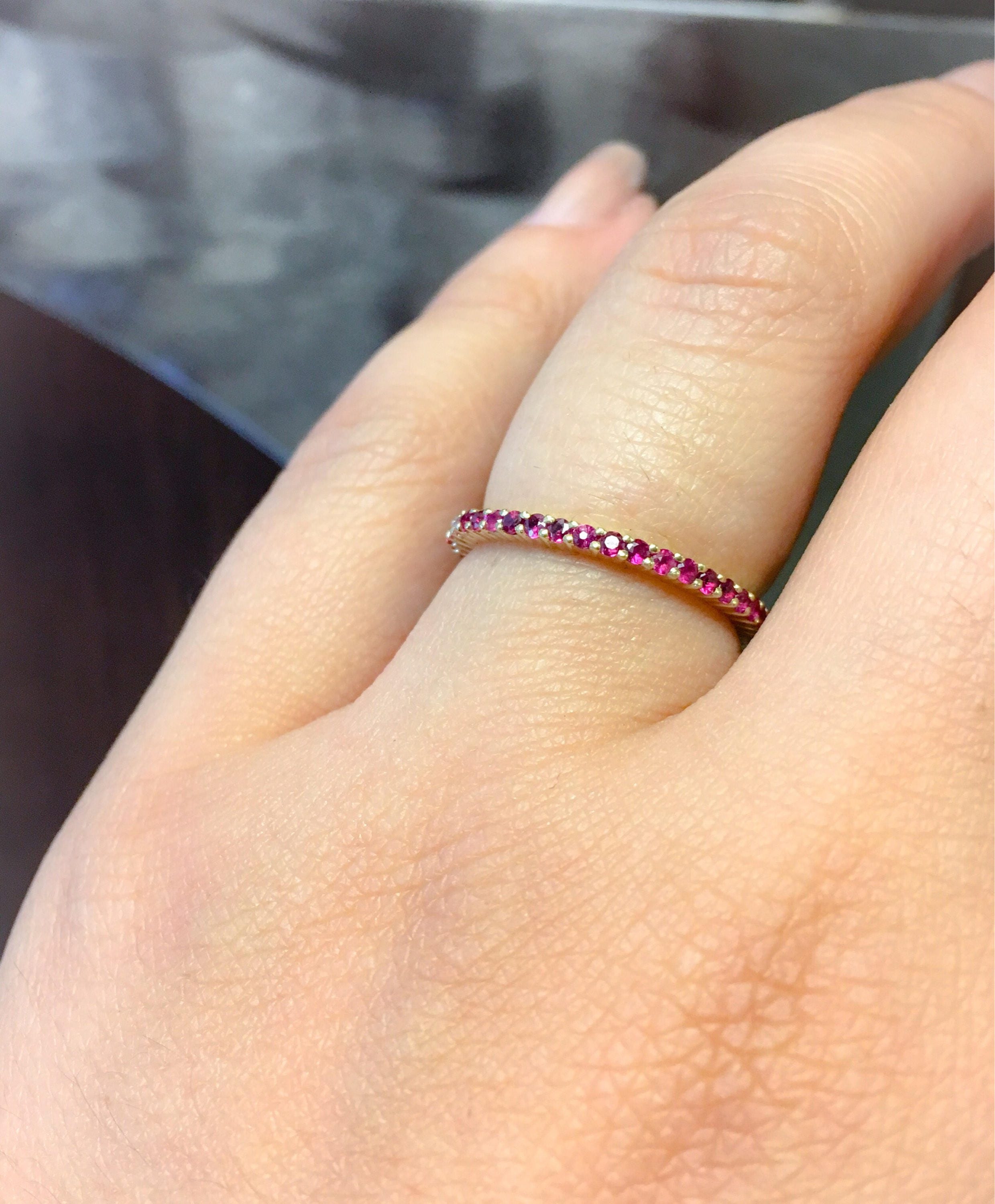 Ruby Full Eternity Band Ruby Infinity Ring 1.7mm Prong Set | Etsy