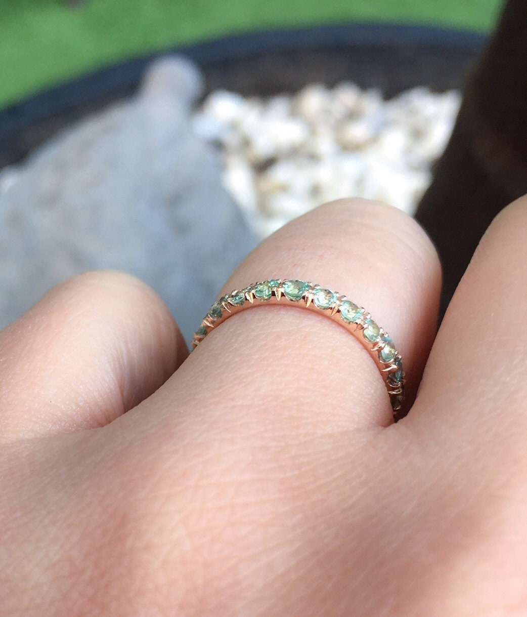 Alexandrite Ring Pave Full Eternity Alexandrite Band 2.3mm Alexandrite ...