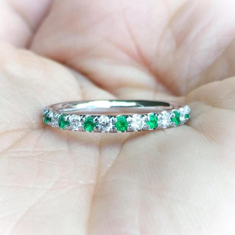 Emerald Stacking Ring - Etsy