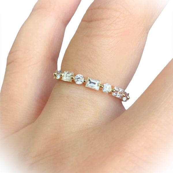 Platinum Dot Dash Ring - Etsy