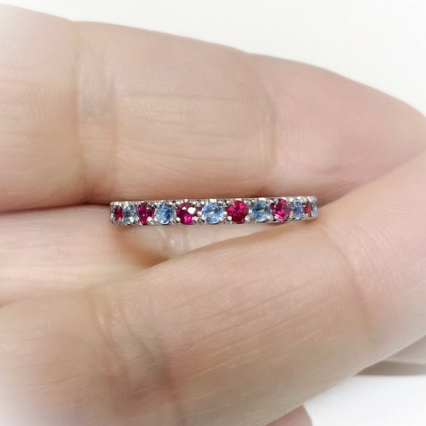 Aquamarine Ruby Ring - Etsy