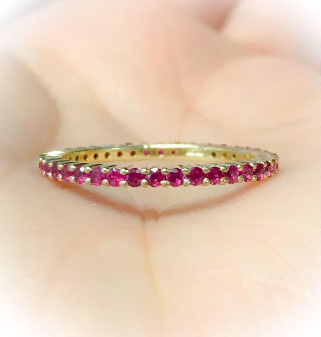 Ruby Full Eternity Band Ruby Infinity Ring 1.7mm Prong Set Ruby Band ...