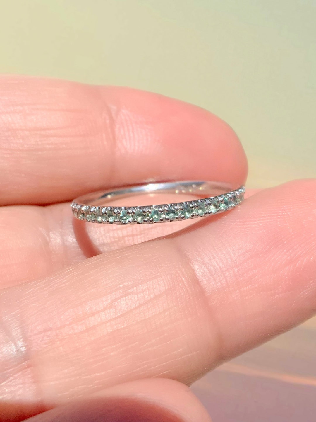 Alexandrite Full Eternity Ring/ 2mm Pave Alexandrite Wedding Band/ June ...