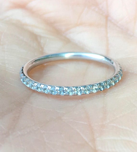 March birthstone eternity ring store