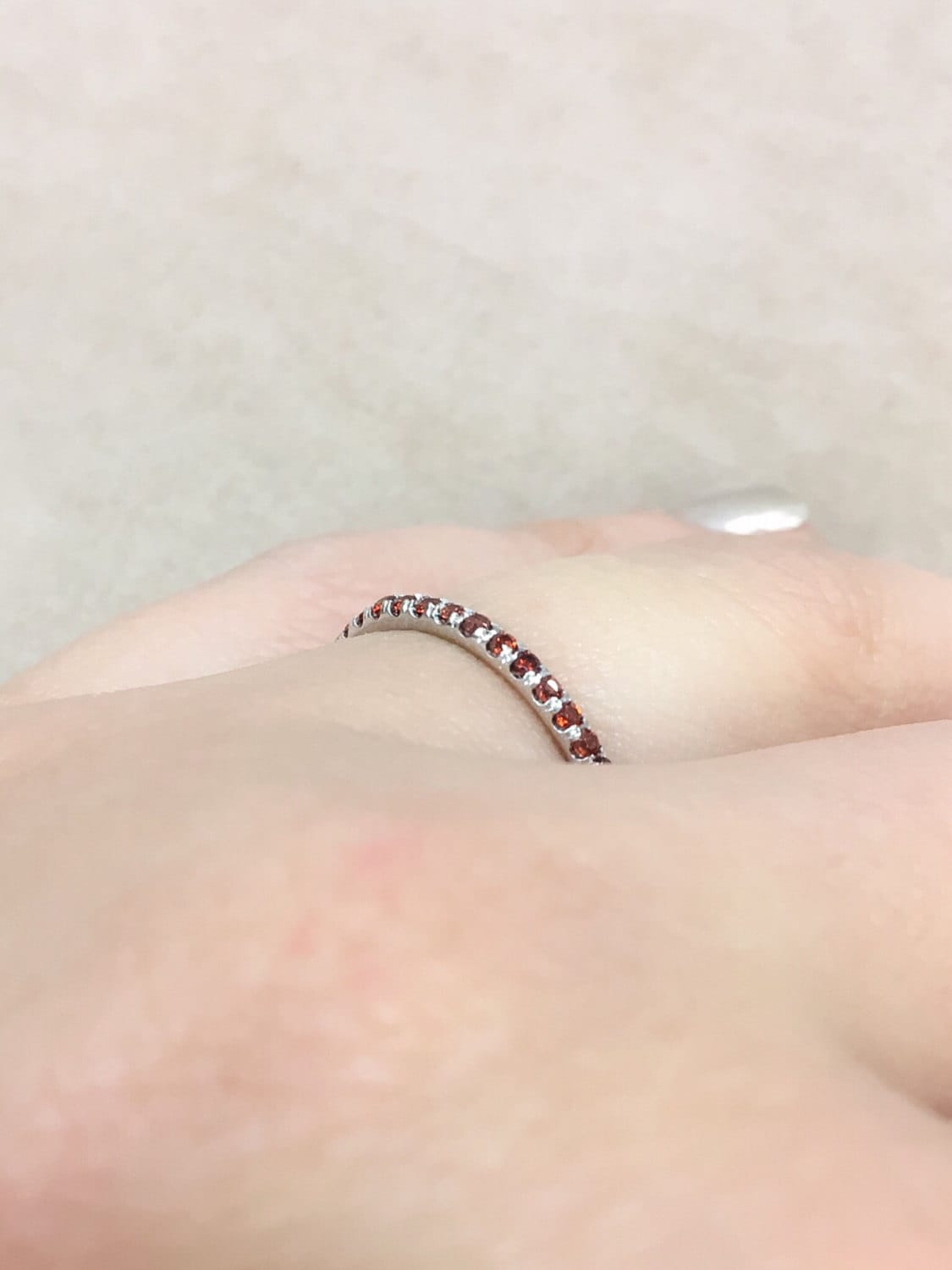Garnet Full Eternity Ring/ 1.5mm Pave Garnet Eternity Wedding - Etsy
