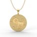 ARIES Zodiac Coin Necklace/ 18mm Horoscope Sign Round Disk Medallion ...