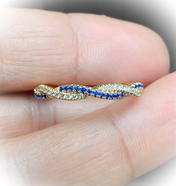 Sapphire and diamond twist ring store
