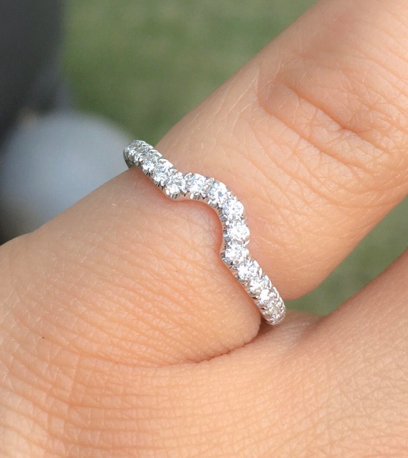 Diamond Women's Solitaire Enhancer Wrap Guard Pave Ring/ 2mm Lab Grown ...