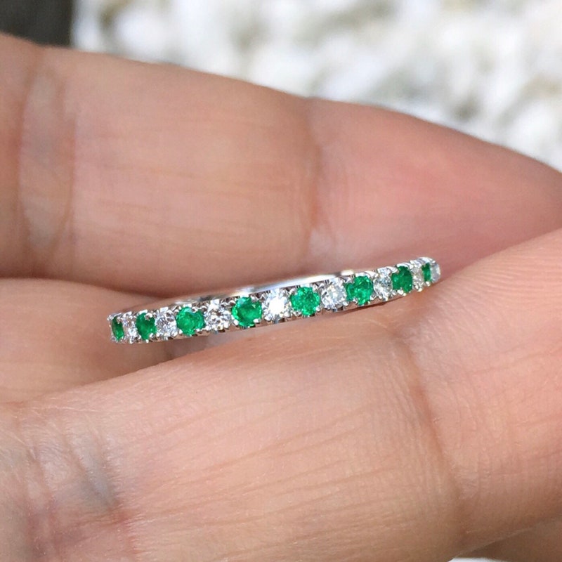 Emerald Eternity Band - Etsy