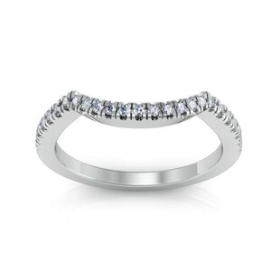 Diamond Shadow Band Ring 2 MM/ Curved Pave Contour Band/ Diamond Tracer ...