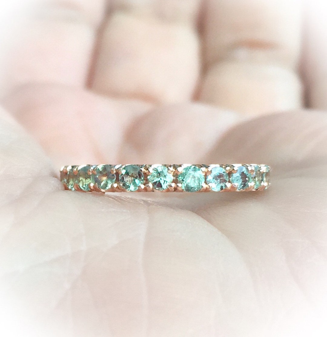 Alexandrite Ring Pave Full Eternity Alexandrite Band 2.3mm Alexandrite ...